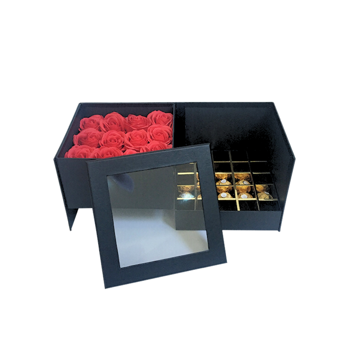 Square Two Layer Flower Box (BLACK) — Plenty Flowers