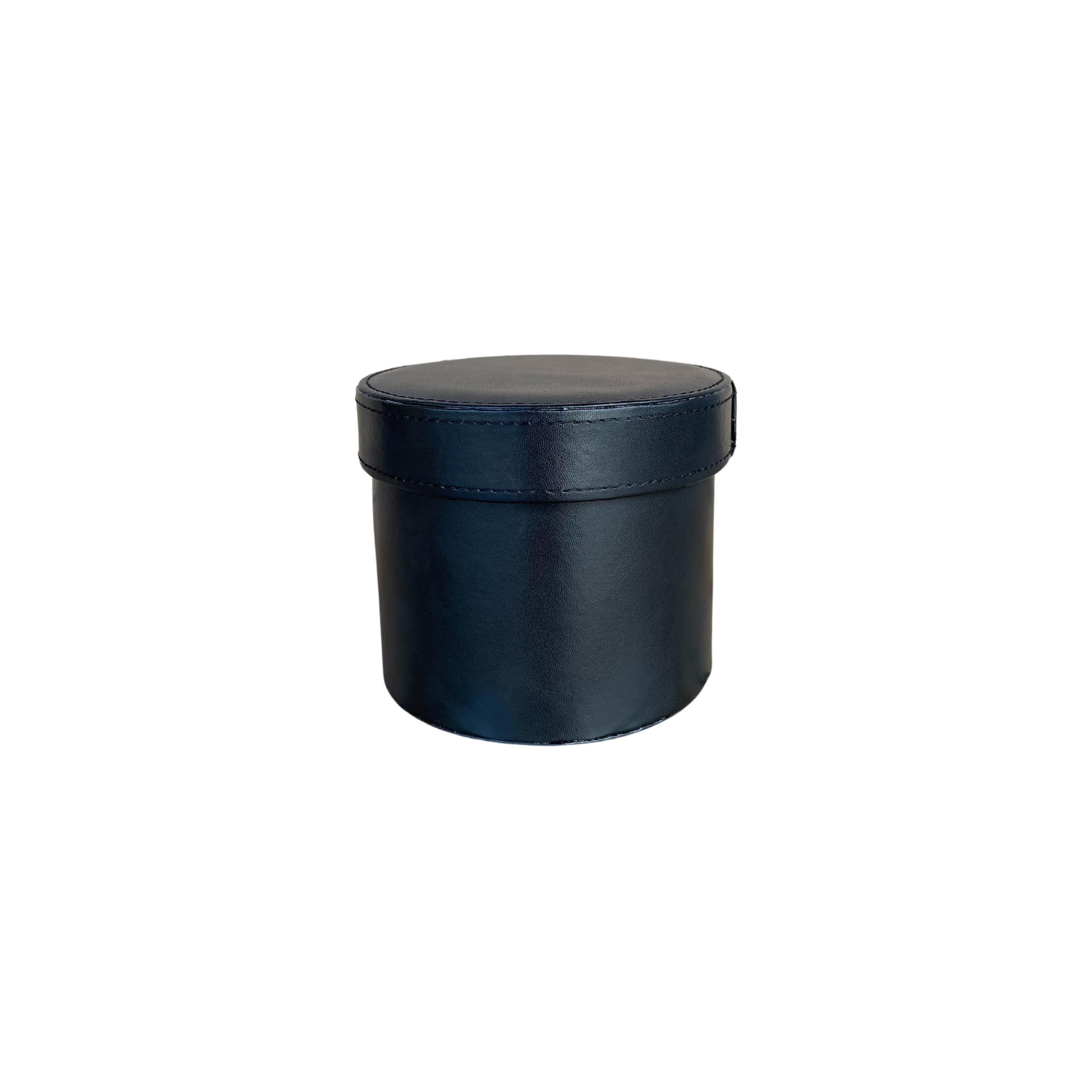 Small Round Leather Box (BLACK) — Plenty Flowers