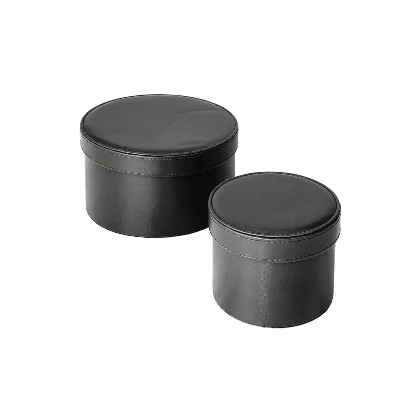 Small Round Leather Box (BLACK) — Plenty Flowers